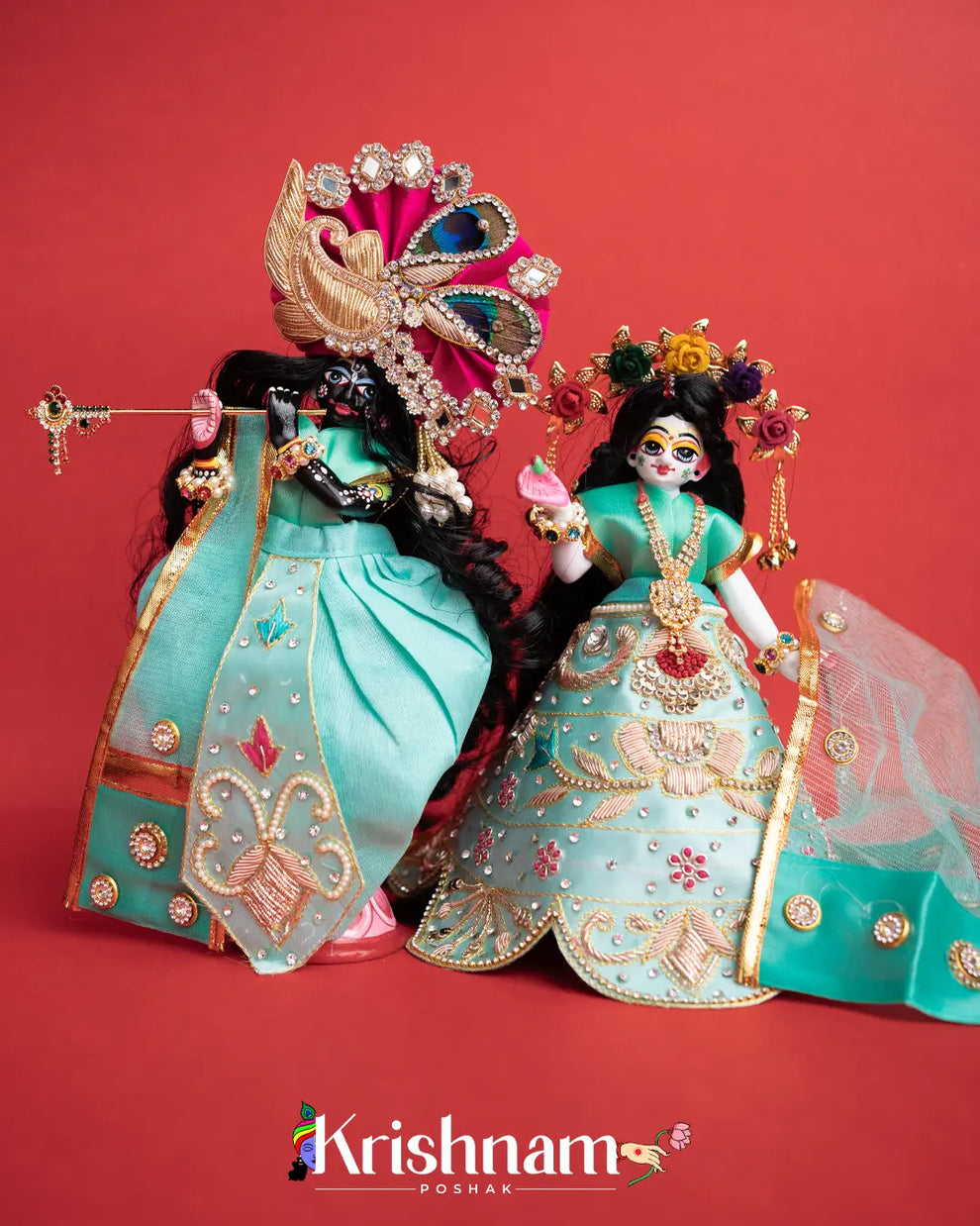 Sky Blue Heavy Dress For Radha Krishna Ji Special for Navratra , Diwal ...